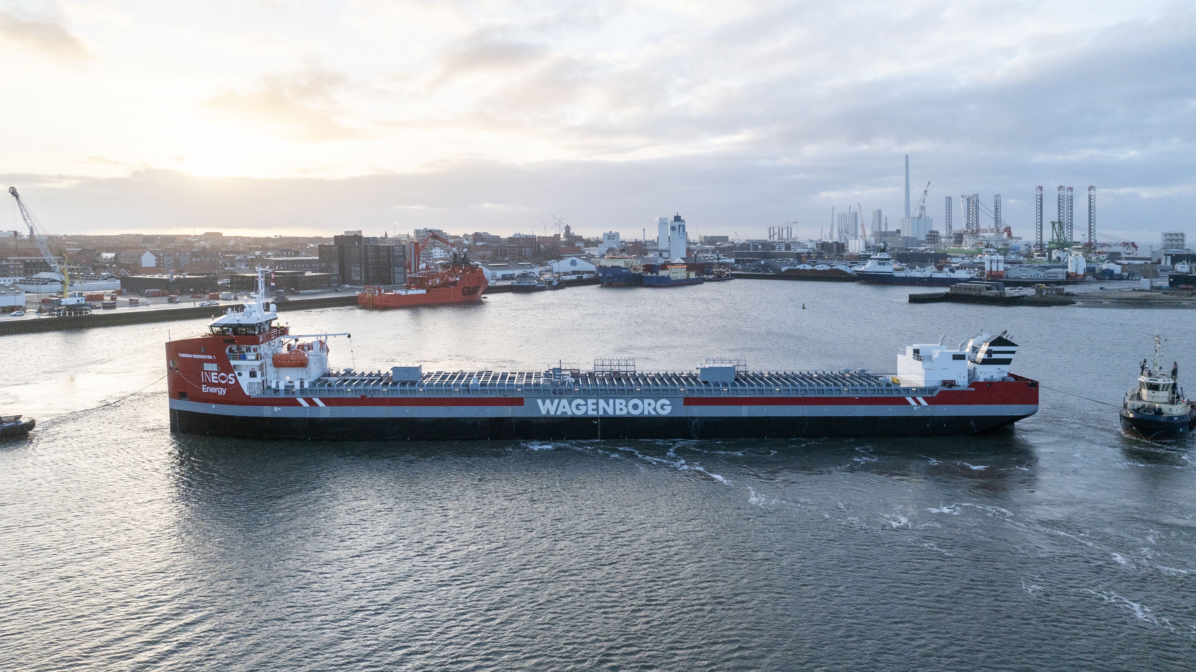 Arrival of Carbon Destroyer 1 at Port of Esbjerg